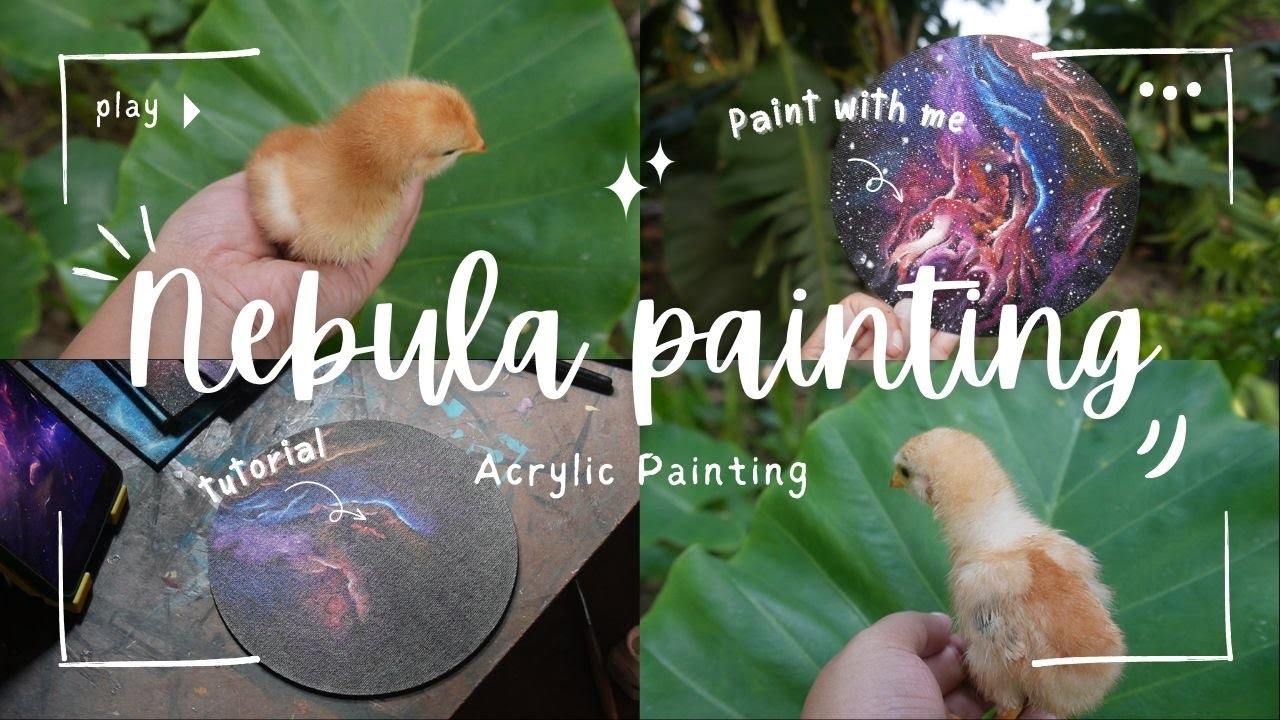 How to draw Nebula Acrylic Painting Tutorial🌌-step by step guide/canvas ...