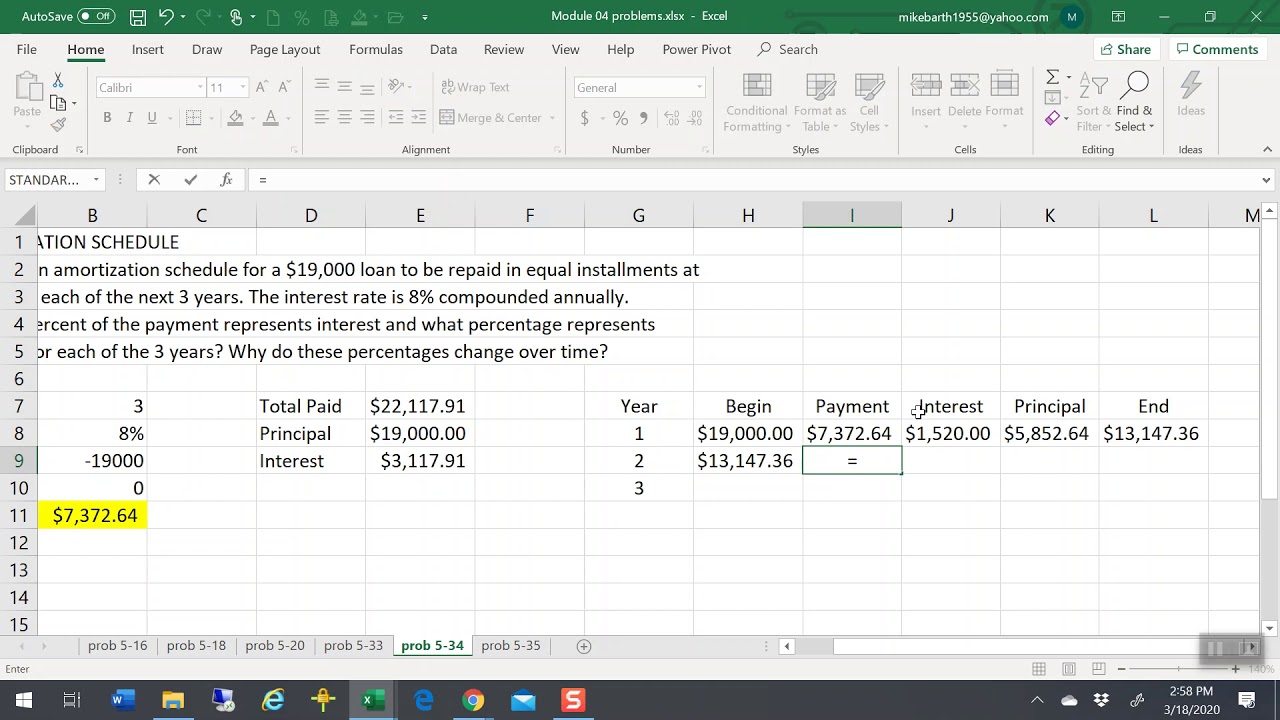 BH 5 34 Amortization Schedule - YouTube