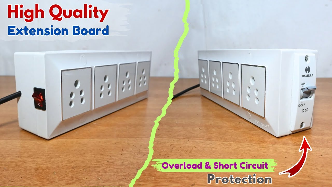 How to Make Power Extension Board at Home | Overload and Short Circuit ...