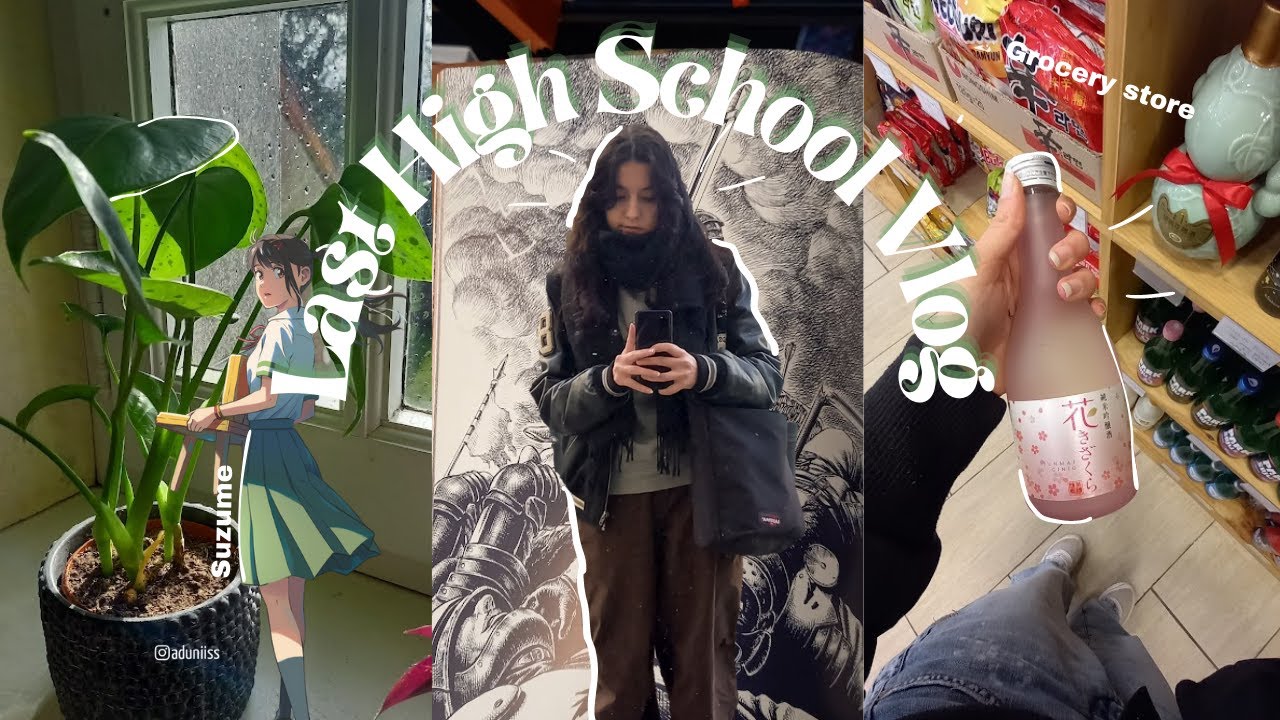 Last High School Vlog 🌿 Last day, Grocery, watching Suzume, study - YouTube