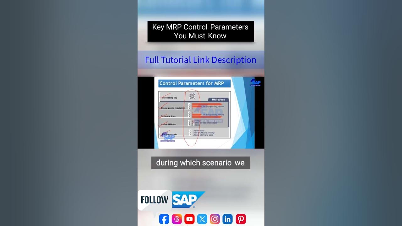 Key of MRP Control Parameters | SAP Tutorial For Beginners | SAP ...