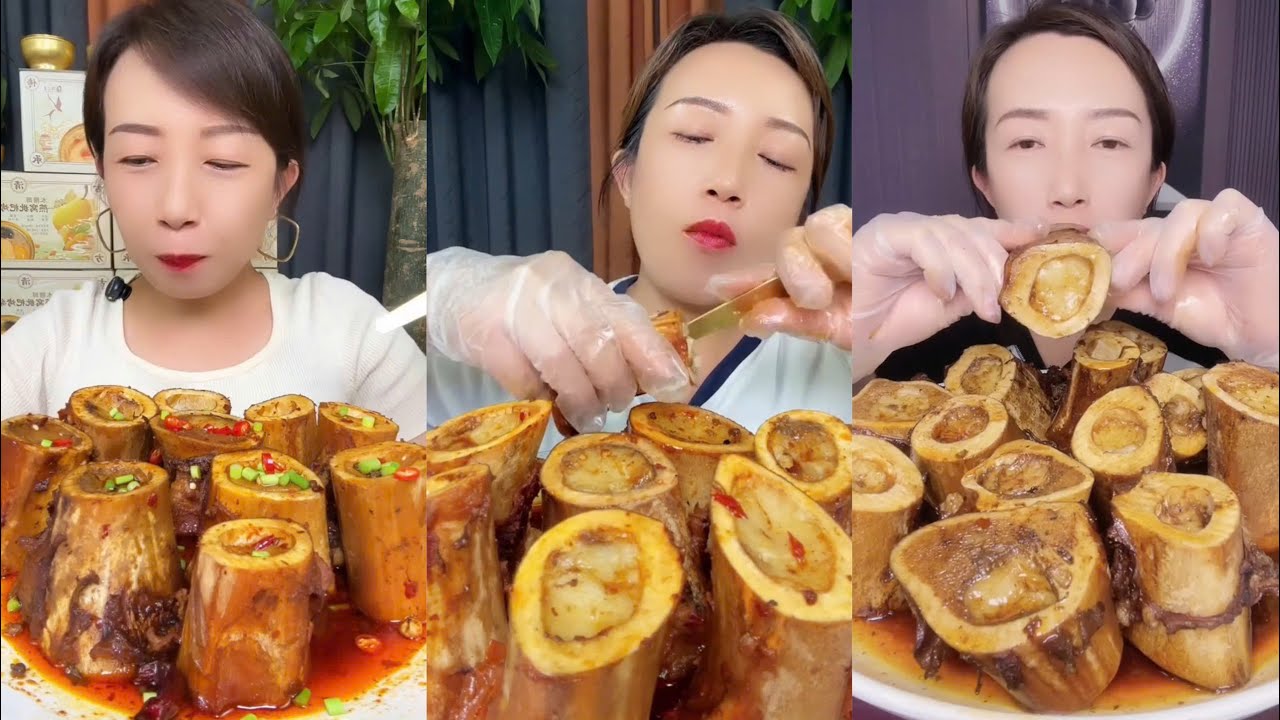 MUKBANG beef bone marrow ASMR - The best of delicious Lien Huong food #1597 - YouTube