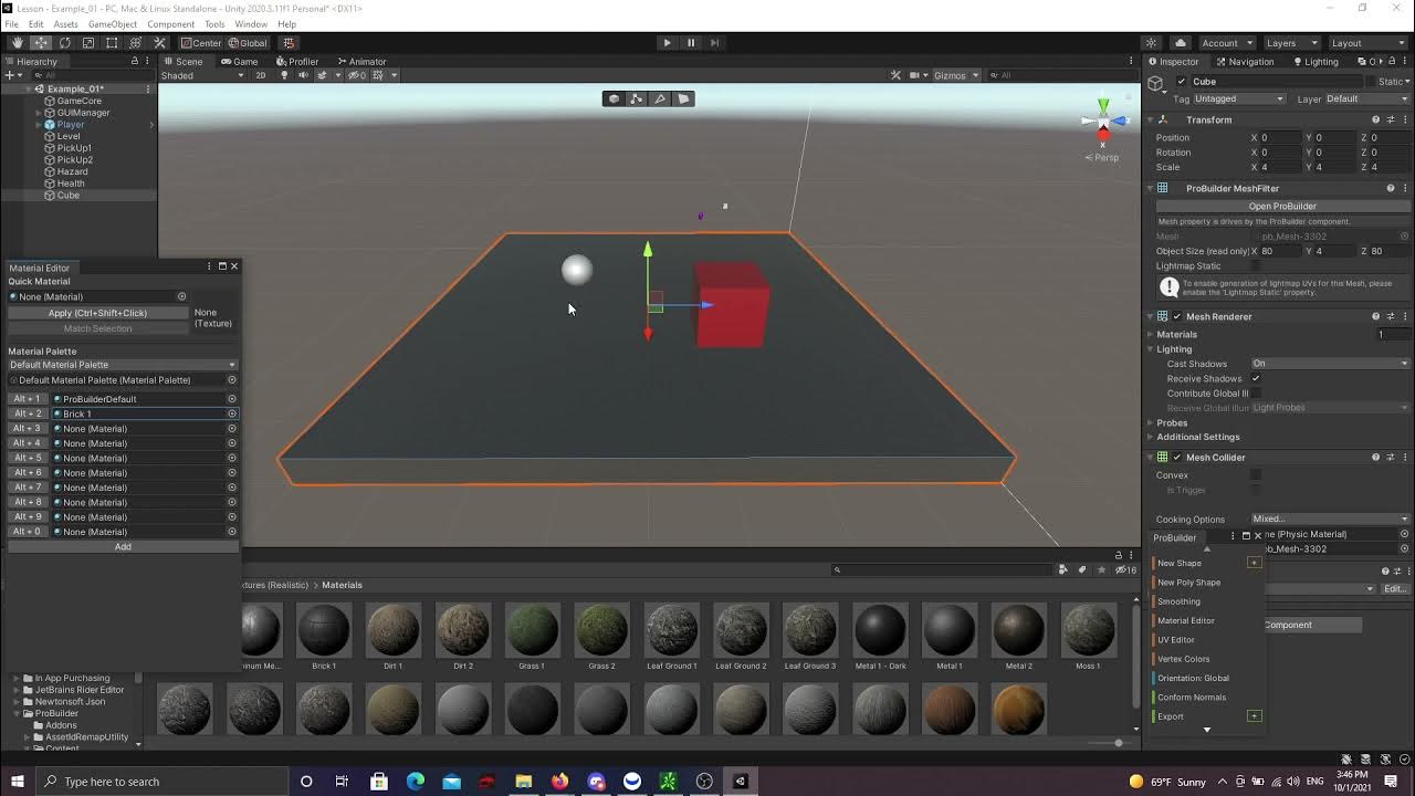 Unity Lesson 06 - Probuilder Tools 02 - YouTube