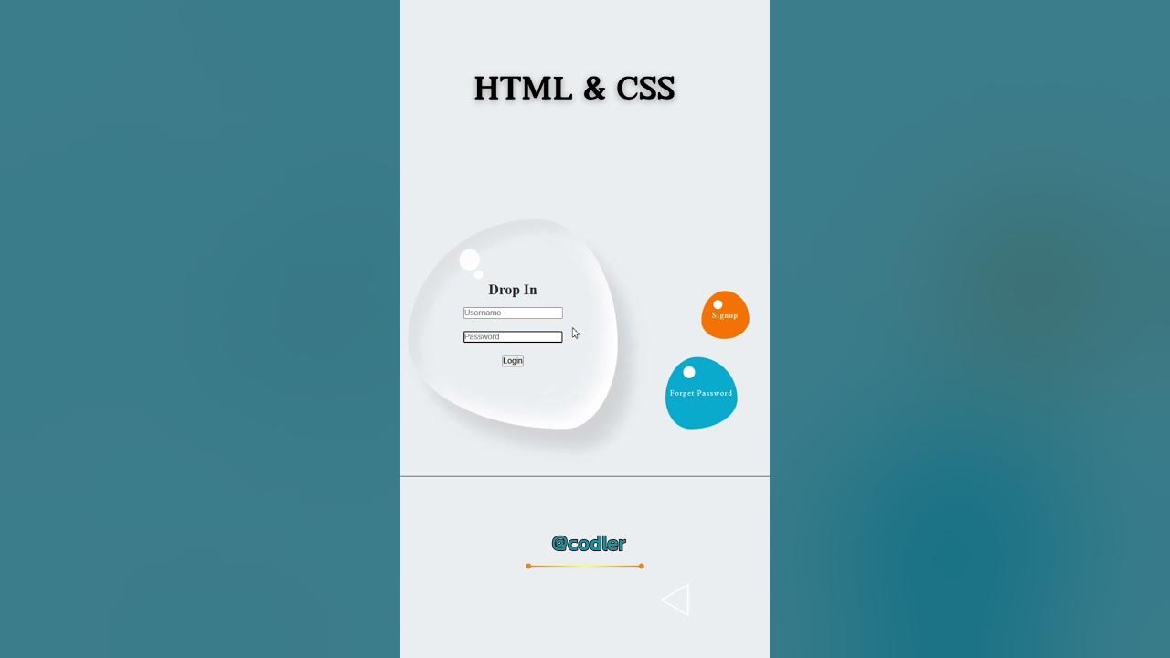 Liquid Drop Login Form || HTML || CSS🔥|| Frontend || @CodlerOfficial - YouTube
