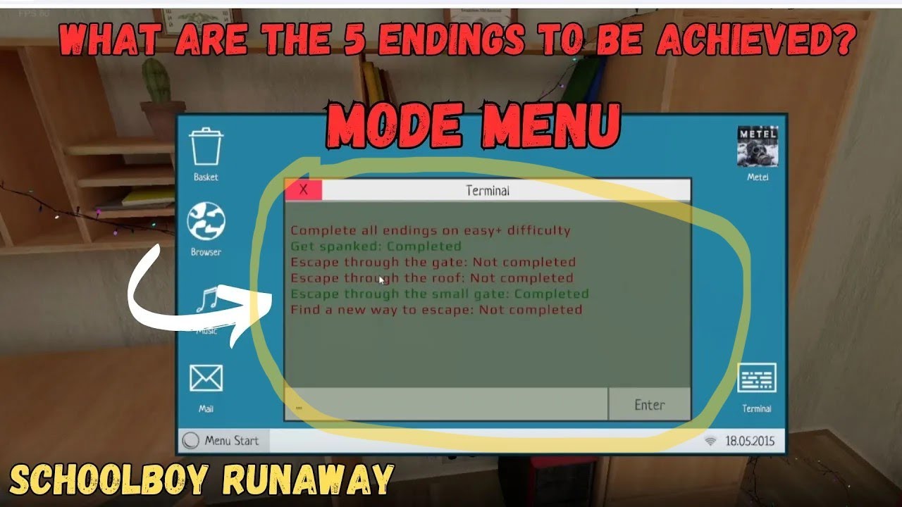 What are the 5 endings to achieve for menu mode on Schoolboy Runaway ...