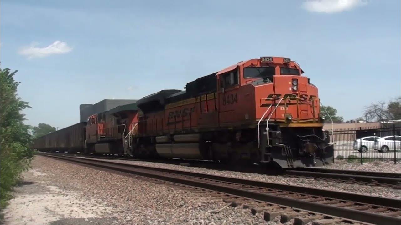 BNSF #8434 Leads WB JHMX Coal Train. Olathe, KS 5/13/23 - YouTube