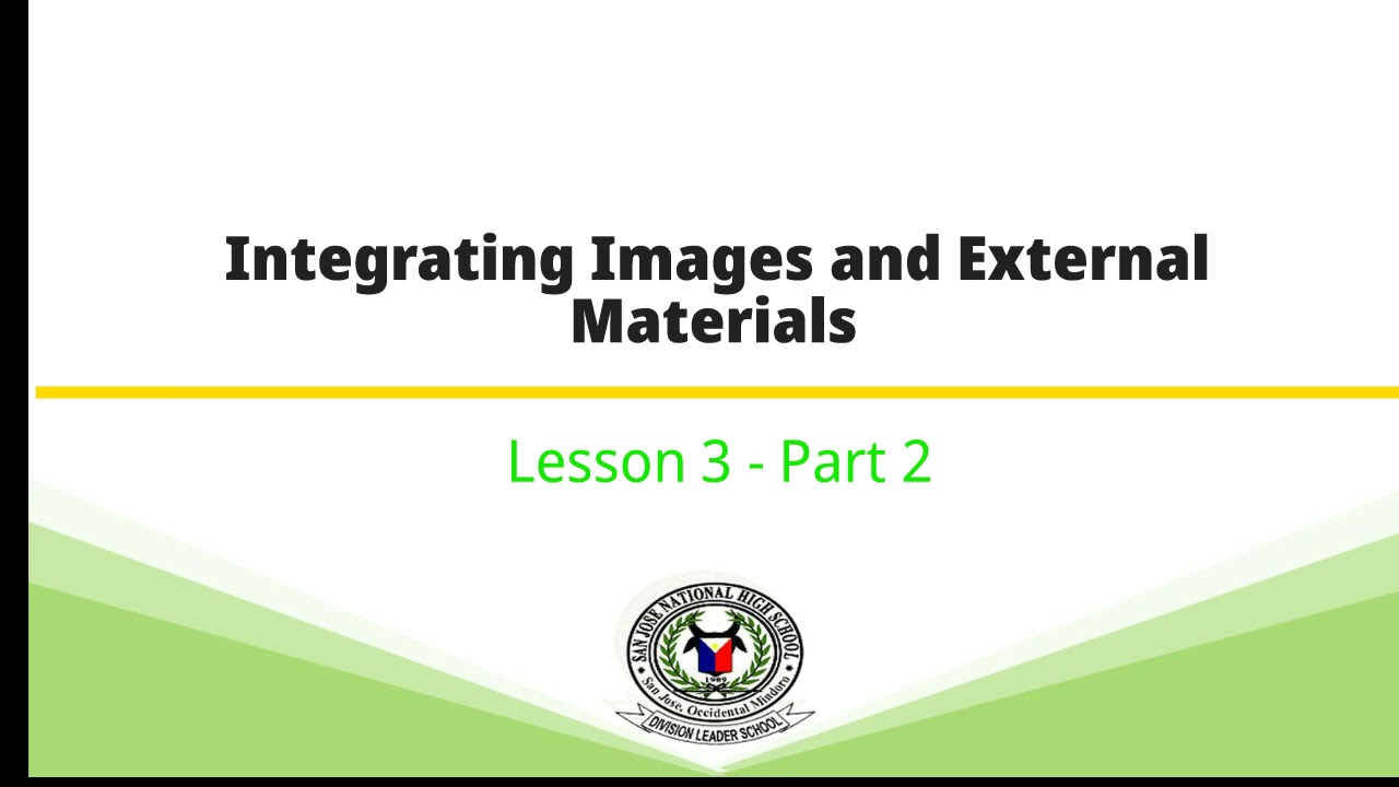 Integrating Images and External Materials - YouTube