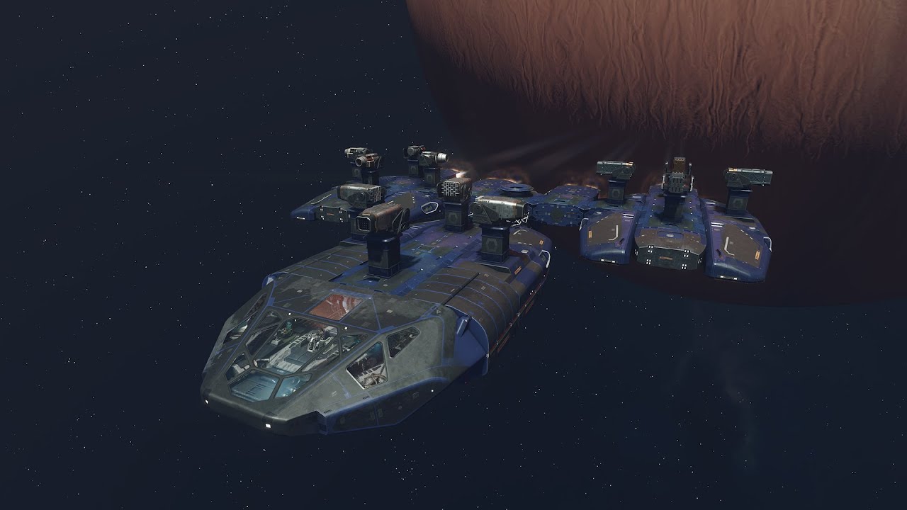 An All-Turrets Ship in Starfield - The Flying Fortress aka Purple Rain ...