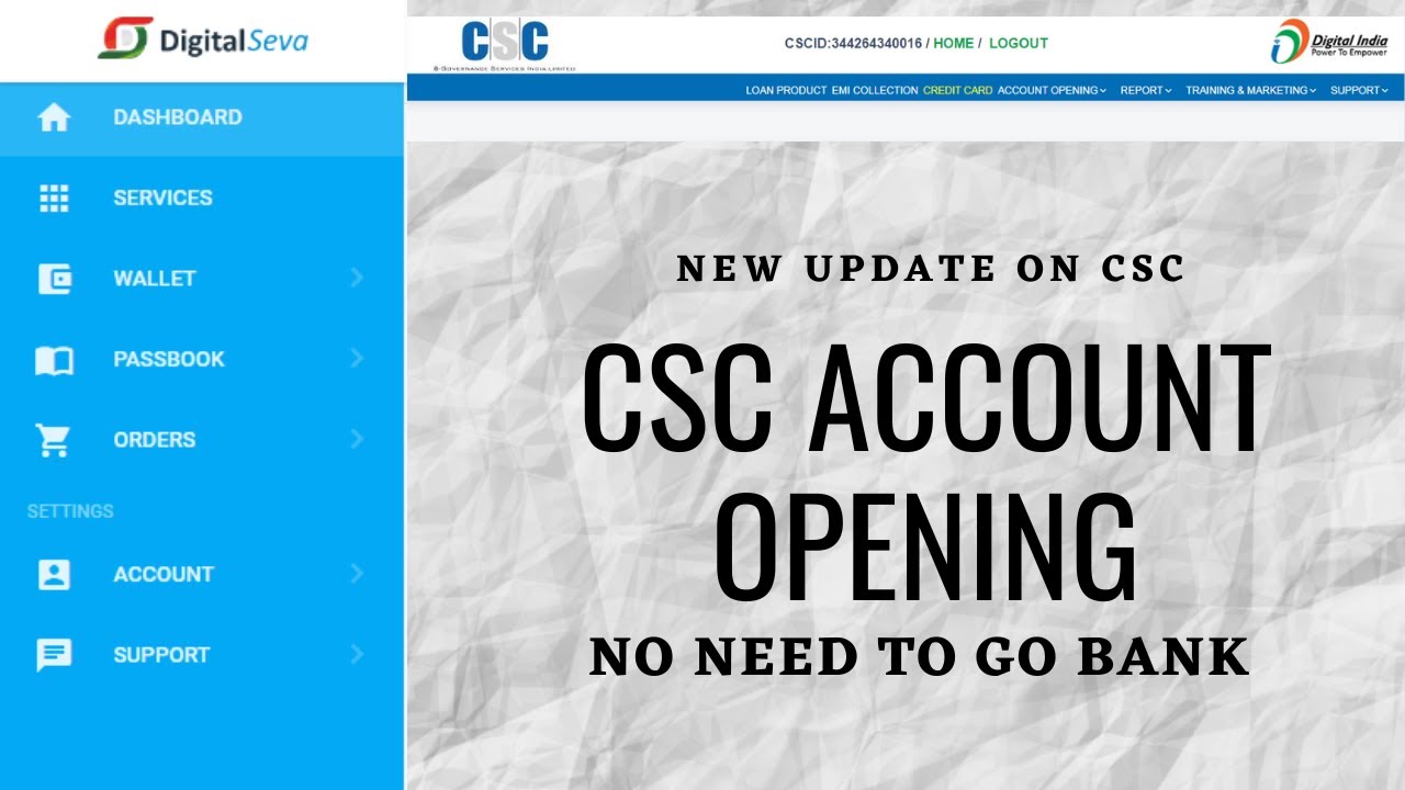 CSC NEW SERVICE 2022 | csc digital bank start | OPENING BANK ACCOUNT ...