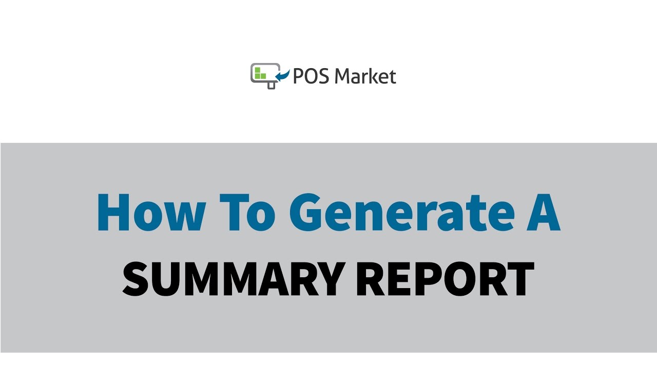 How To Generate A Summary Report YouTube How To Generate A Summary Report YouTube