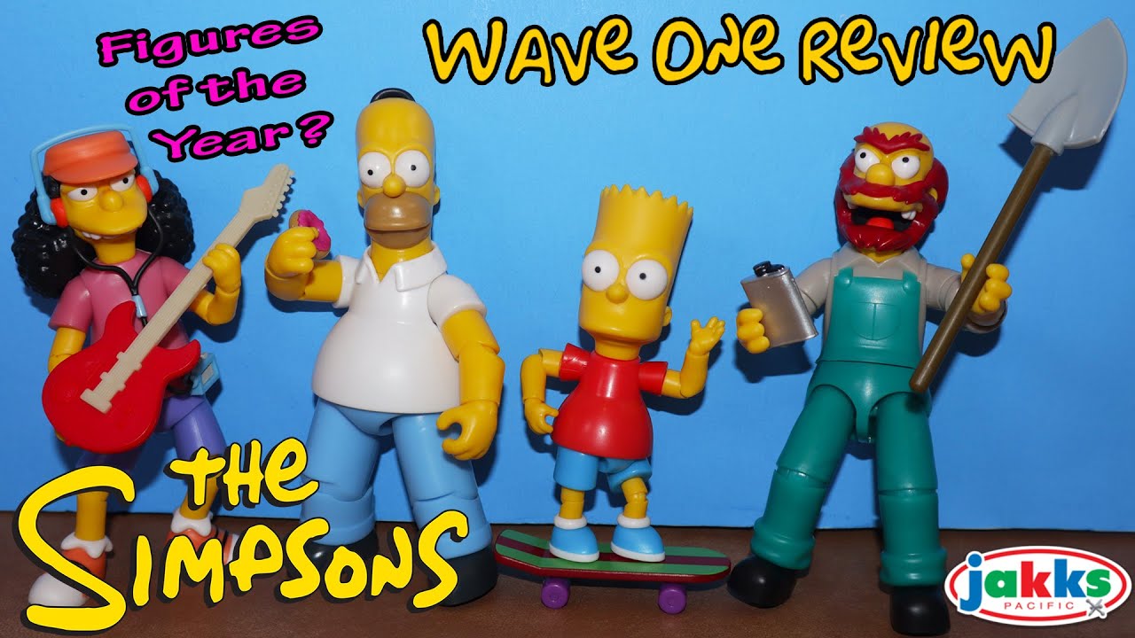 NEW SIMPSONS JAKKS PACIFIC WAVE 1 Figure Review - Homer, Bart, Otto ...