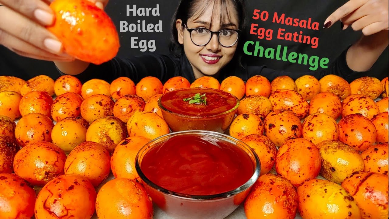 Eating 50 Masala Hard Boiled Egg | 50 Egg Eating challenge | Big Bites ...