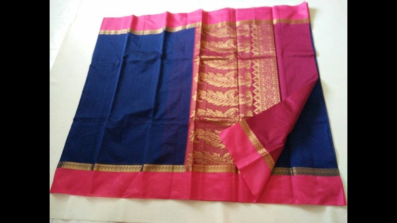 Traditional Chanderi Silk Cotton Saree Design || Designer Chanderi ...