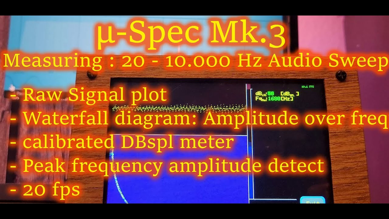 µ-Spec Mk.3: MEMS Mic (ADMP 401) Audio Sweep 20 -10000 Hz, FFT on ...