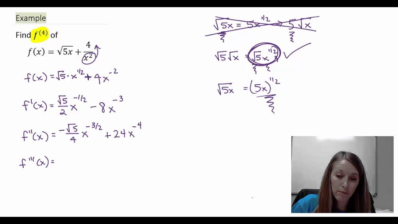 2 Example Of Finding The 4th Derivative YouTube