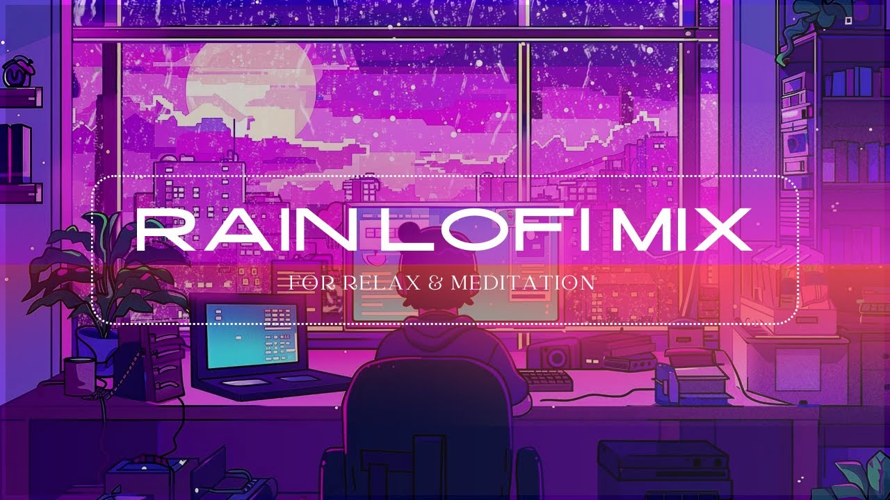 Cozy 16-Bit Pixel Art | Purple & Pink Rainy Room + ASMR Computer ...
