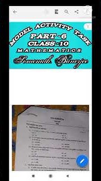 CLASS 10, MODEL ACTIVITY TASK , MATHEMATICS, PART 6 - YouTube