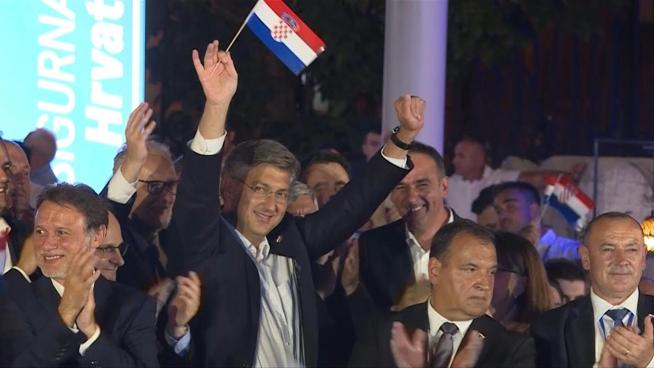 Croatian conservatives hail re-election victory | AFP - YouTube