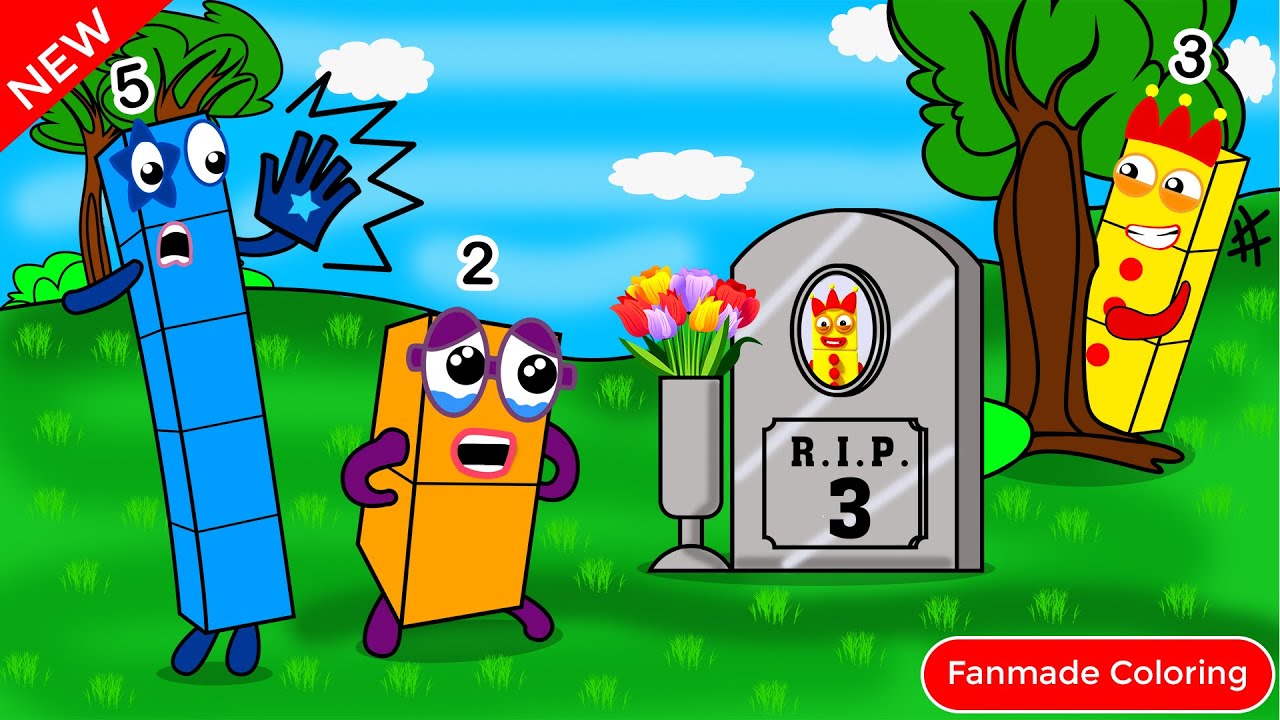 Numberblocks 3 is Dead. Is it the Truth? Numberblocks Fanmade Coloring ...