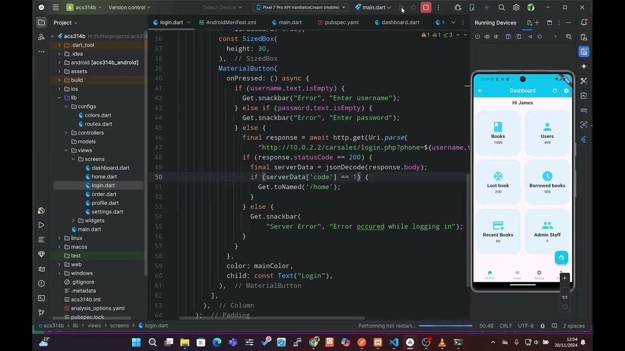 Log in functionality - Flutter and XAMP - YouTube