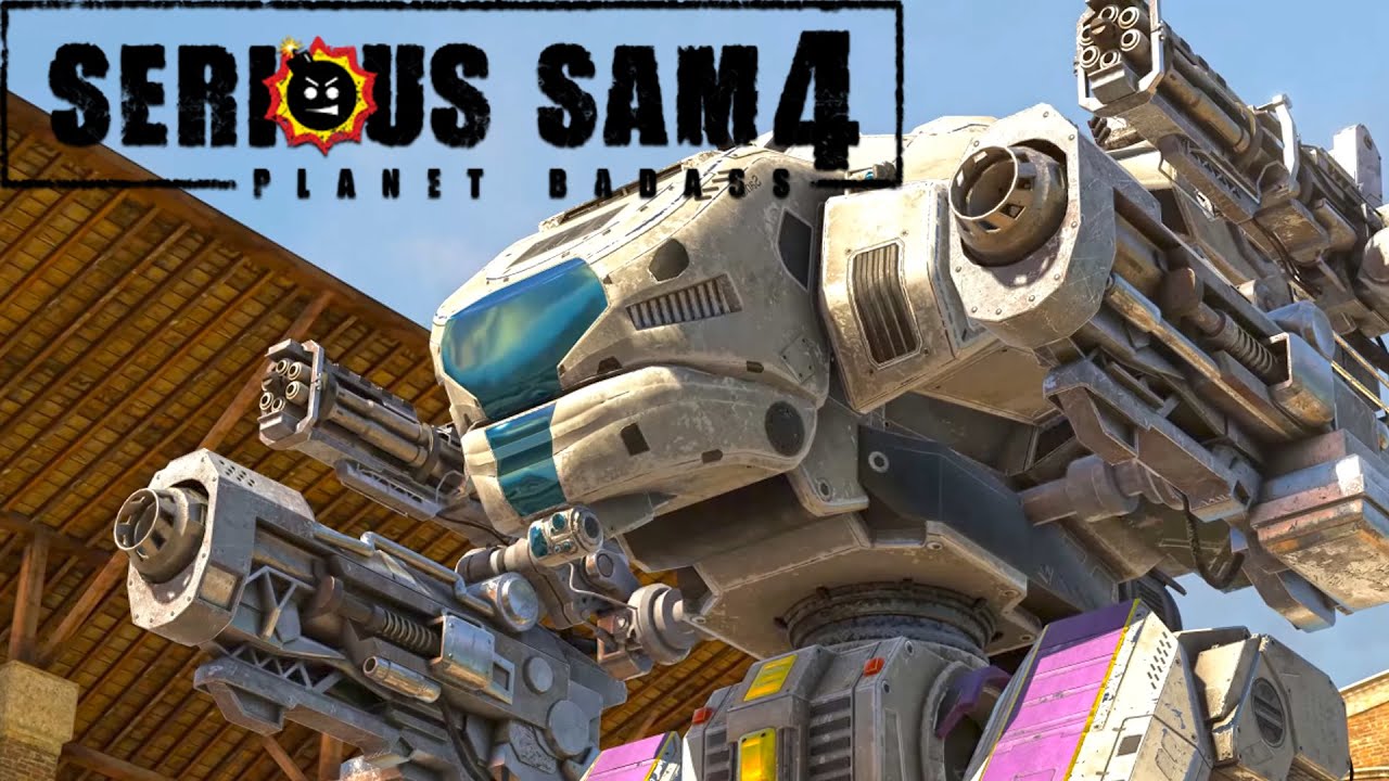 Serious Sam 4: taking out enemies in a Popemobile Gameplay trailer ...
