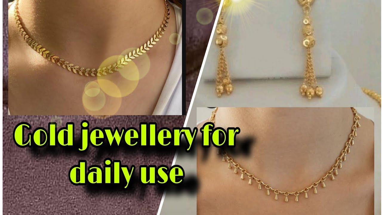 Necklace designs in gold daily wear ||Beautiful Gold Necklace Design ...