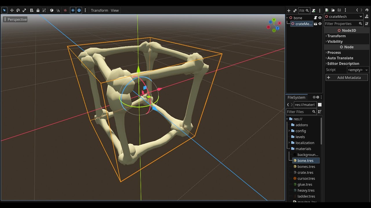 Proper 3D bones and separate prefabs for crates - Marcos' Mysterious ...