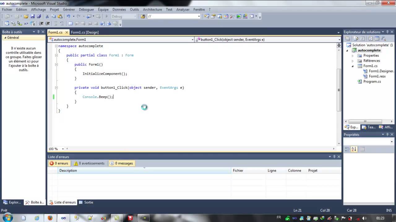 Beep Pour LEs Buttons C# - YouTube