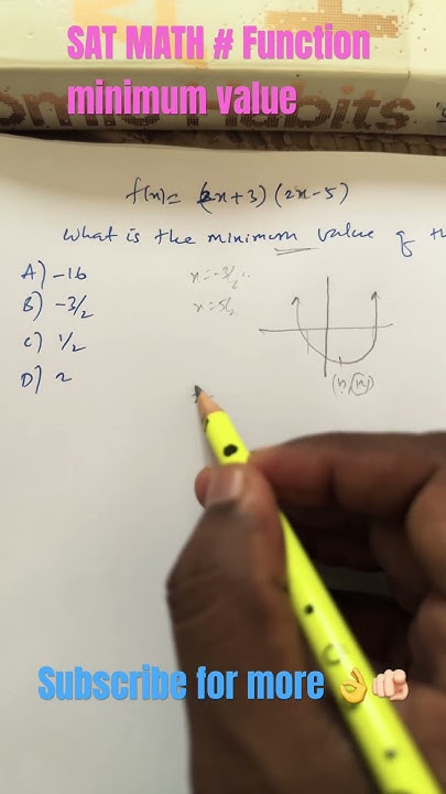 SAT Math function problem based on minimum value 💥🪡 #satmath # ...