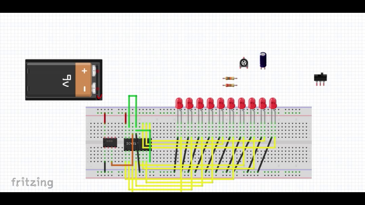How to use ic4017 and 555 timer ic by led chaser circuit - YouTube