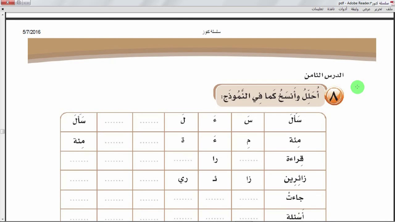 اللغة العربية-المستوى الثالث- الدرس السابع Arabic Language-Level 3 ...