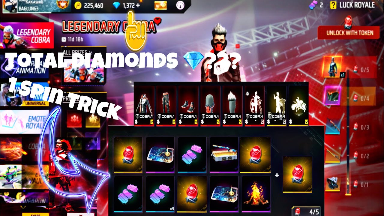 FREE FIRE LEGENDARY COBRA EVENT | FREE FIRE COBRA BUNDLE SPIN | FF ...