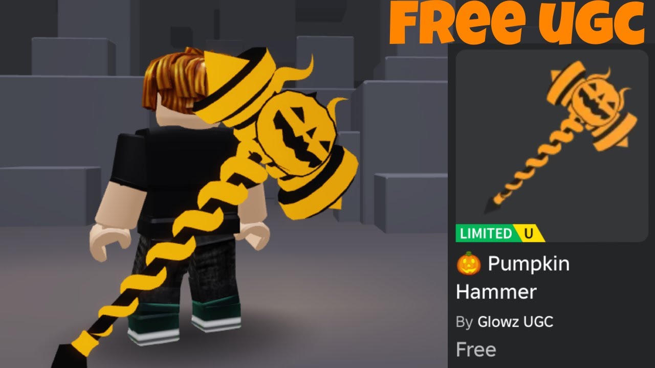 Free UGC Limited! How To Get 🎃 Pumpkin Hammer In Trick or Treat Line | Roblox | Free UGC - YouTube