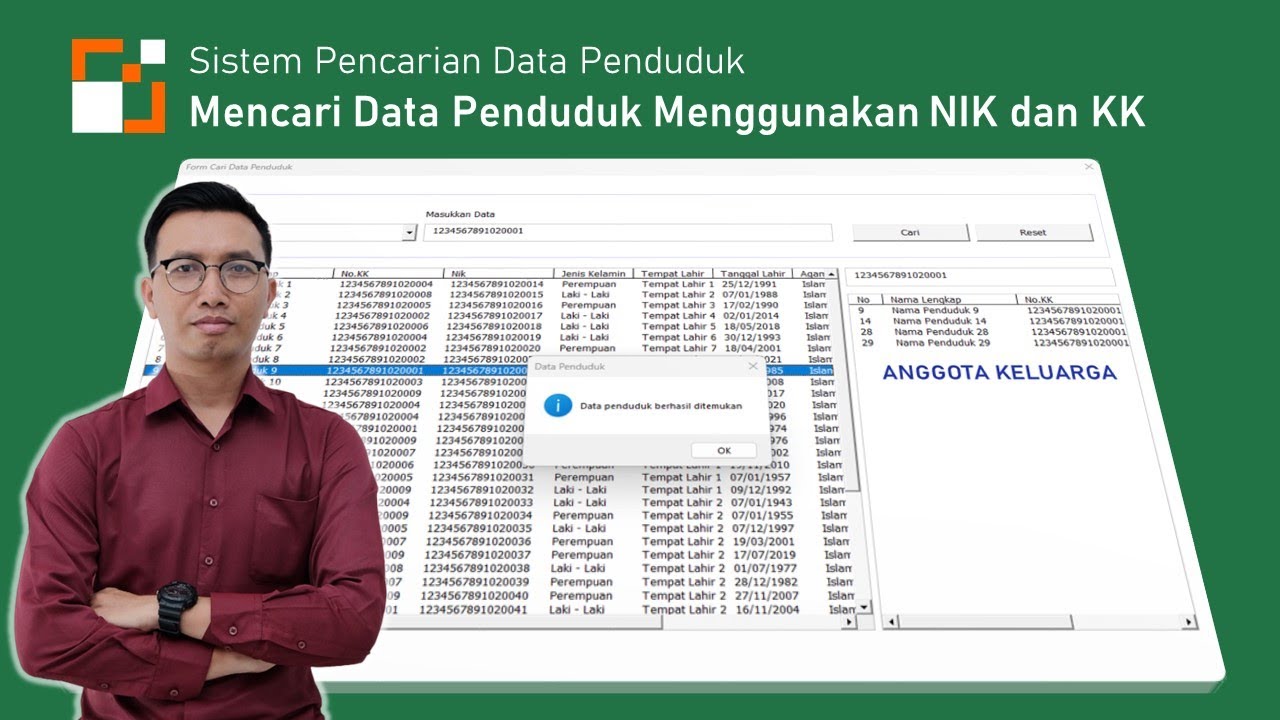 SISTEM PENCARIAN DATA PENDUDUK DENGAN KK DAN NIK - YouTube