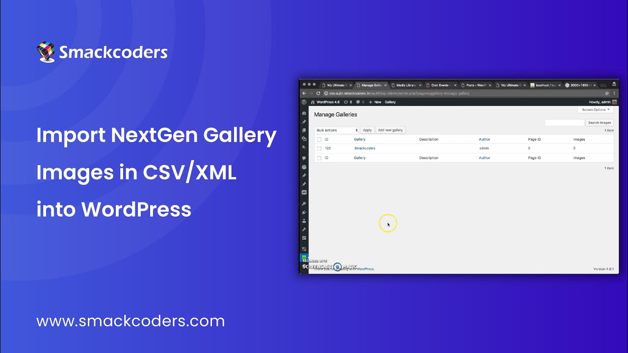 Import NextGen Gallery Images in CSV/XML into WordPress - YouTube