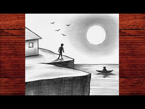 Uçurum Kenarı Manzara Çizimi Nasıl Çizilir - Yeni Başlayanlar İçin Çizim - Adım Adım Kolay Çizimler