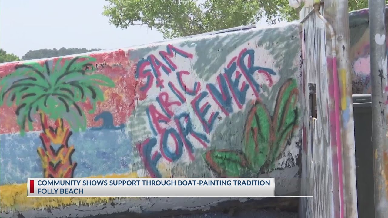 Folly Boat painted to honor Samantha Miller, Aric Hutchinson - YouTube