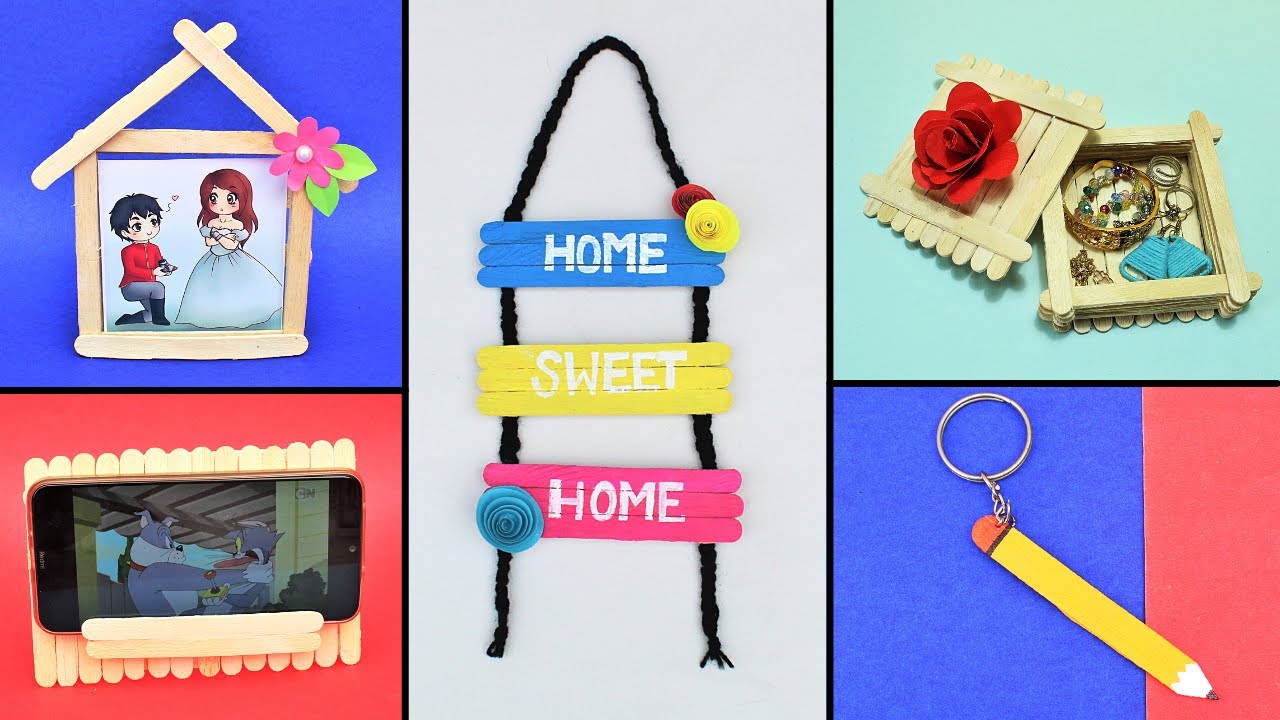 Top 5 DIY Ice cream Stick Craft Ideas| Best out of Waste| Amazing ...