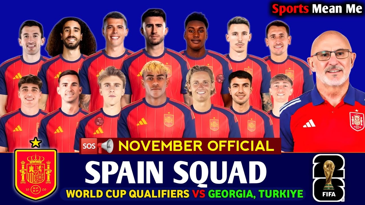 SPAIN Official Squad November 2025 World cup qualifiers (Full List ...
