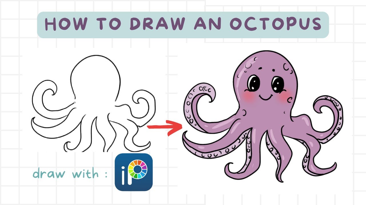 How to draw an Octopus using app on a tablet / phone. - YouTube