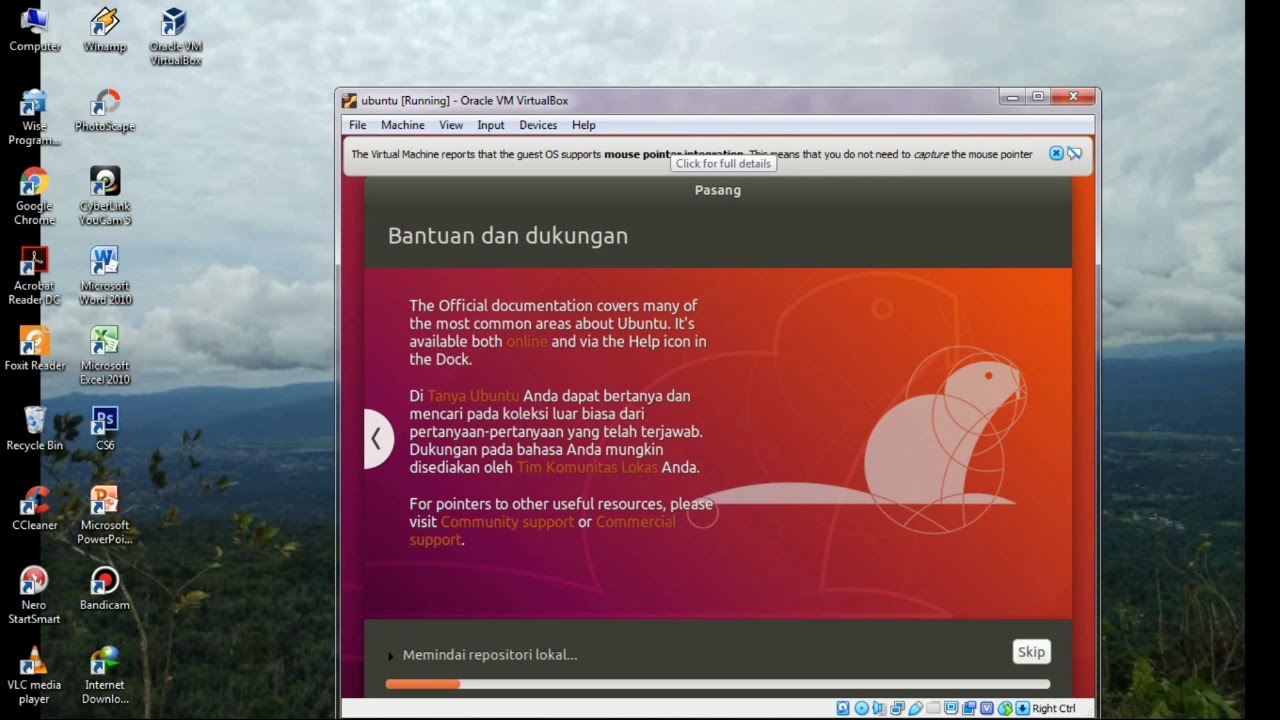 Tutorial menginstal linux ubuntu di virtualbox - YouTube