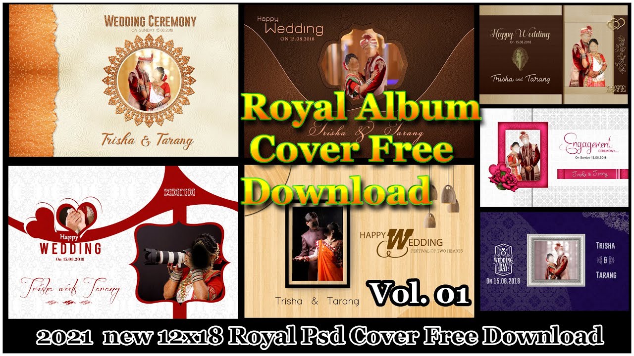 FREE Download Latest 2021 new Royal wedding album cover page 12x18 PSD ...