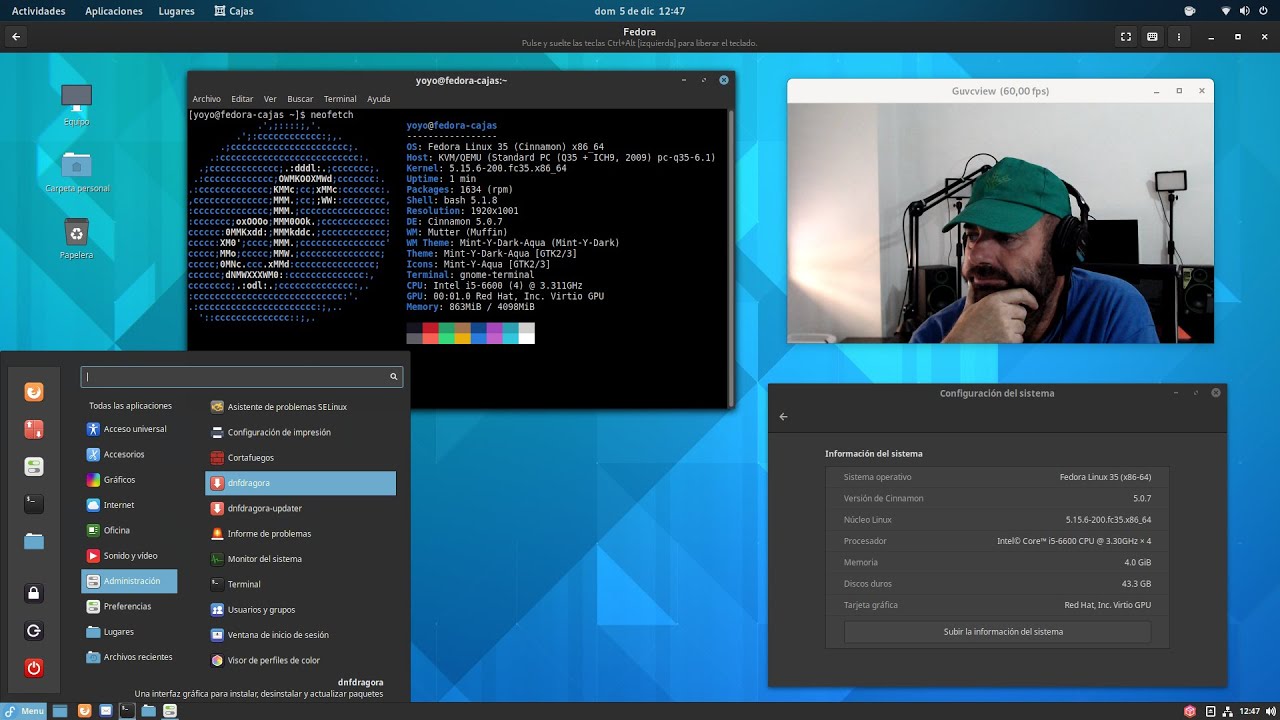 Un vistazo a Fedora 35 Cinnamon Edition (Fedora Spins) - YouTube