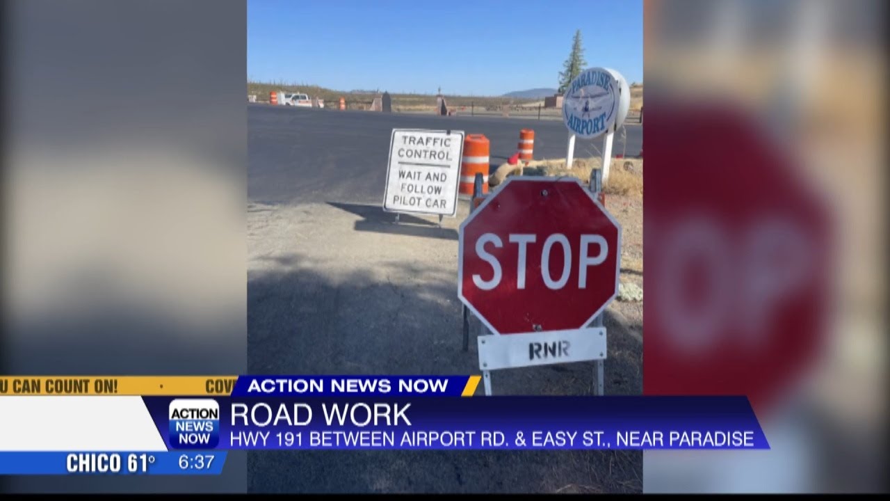 Road work on Clark Road in Paradise - YouTube