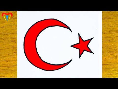 Ay Yıldız Çizimi Kolay Resim