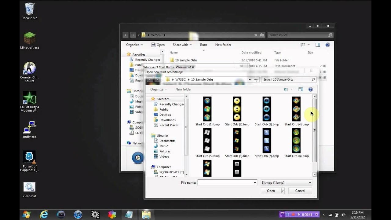 How To Change Your Windows 7 Start Orb - YouTube