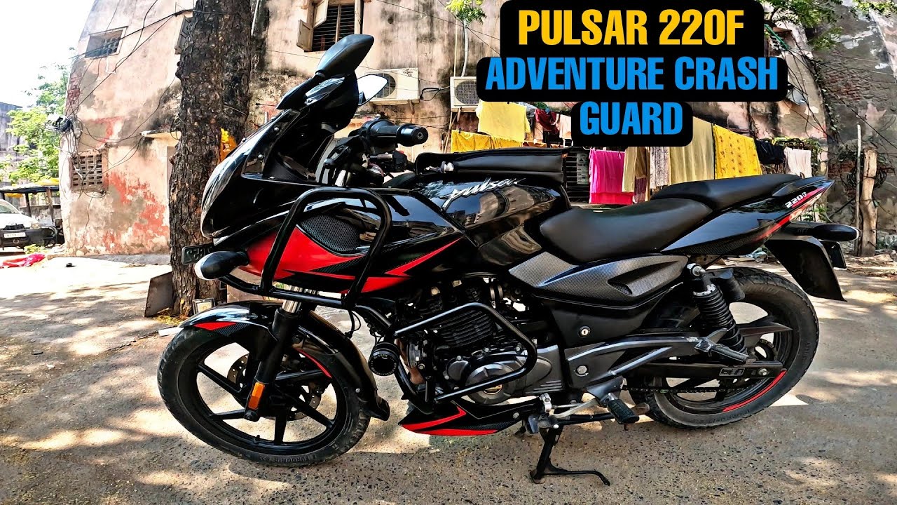 Pulsar 220F Adventure Crash Guard Installed Full Video | Peter Vlogs Tamil - YouTube