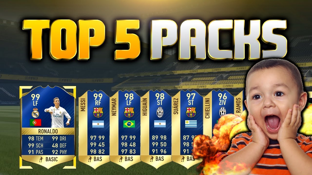 FIFA 17 TOP 5 PACKS: 99 RONALDO & 98 NEYMAR IM PACK!! 🔥😱 - YouTube