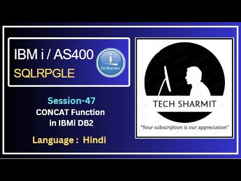 concat function in db2 sql | SQLRPGLE | ibmi training | sqlrpgle as400 | db2 | db2 view - YouTube