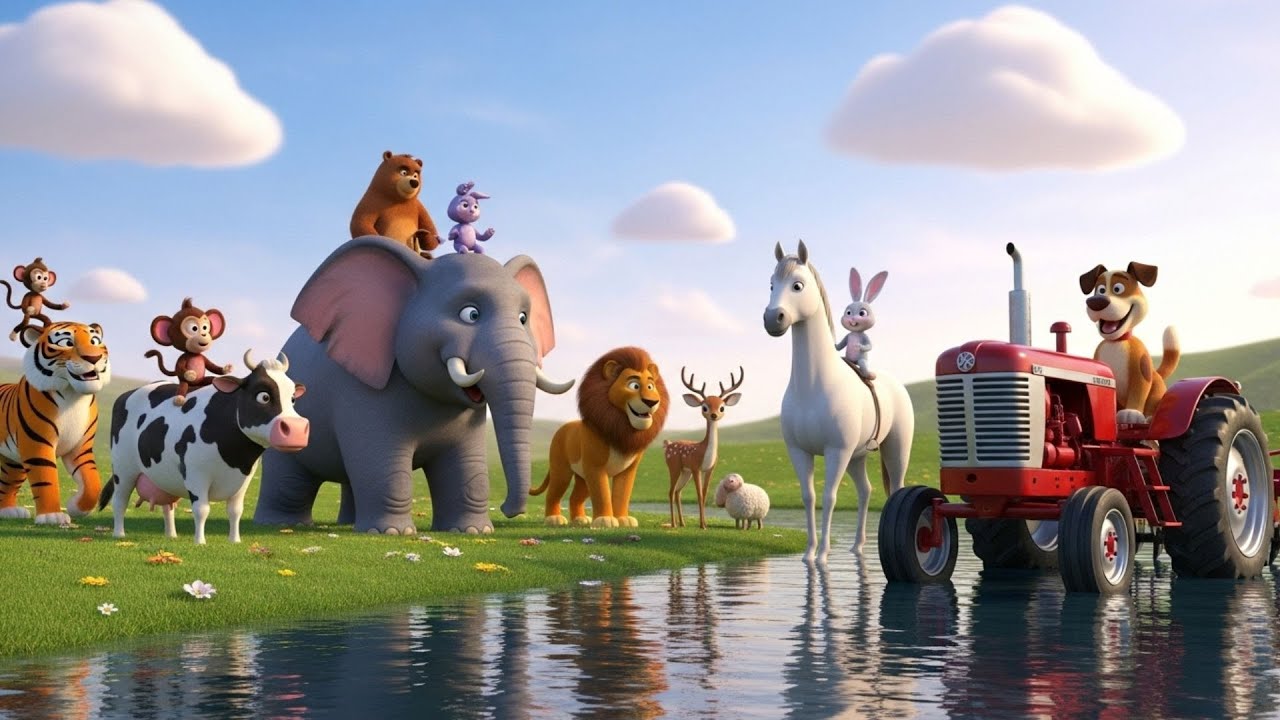 A Day Leading the Animals at Golden Star Farm monkey kids cartoon - YouTube